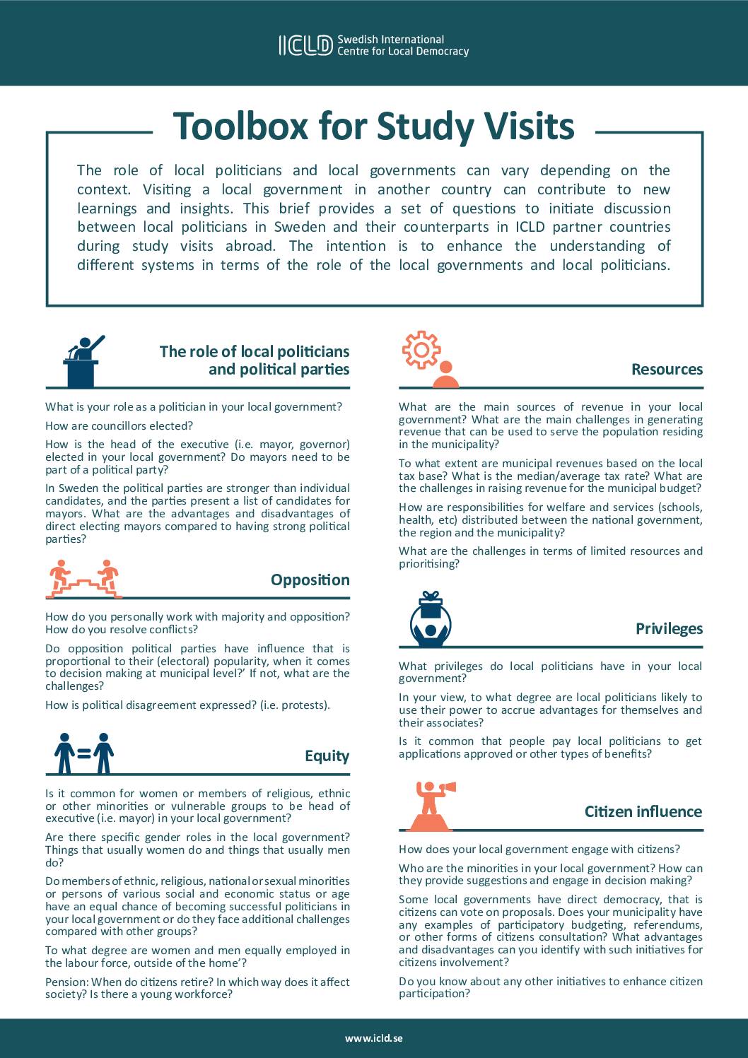 Toolbox for Study Visits | ICLD